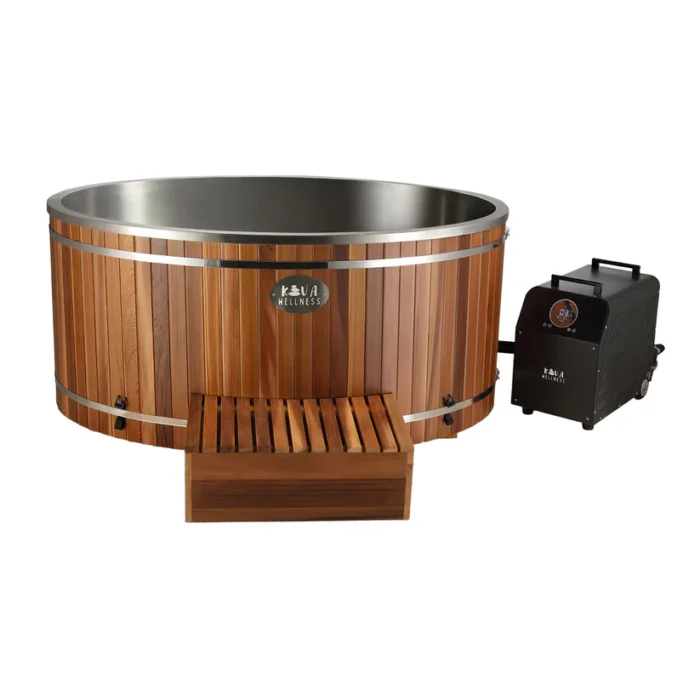 ‍Kiva Rise 4 Person Infrared Sauna & Cedar Ice Bath with 1hp Chiller ...